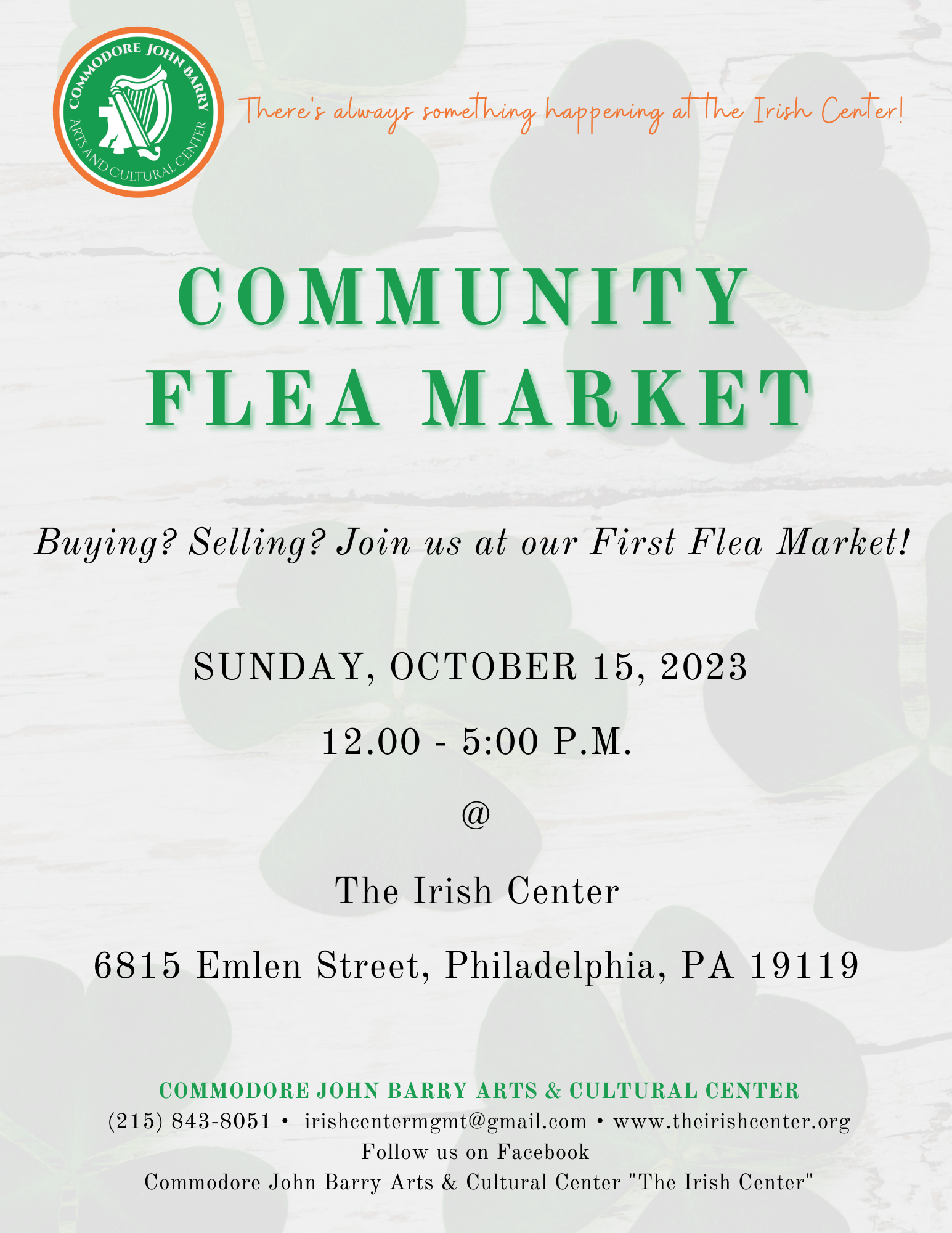 Community Flea Market – Commodore John Barry Arts and Cultural Center