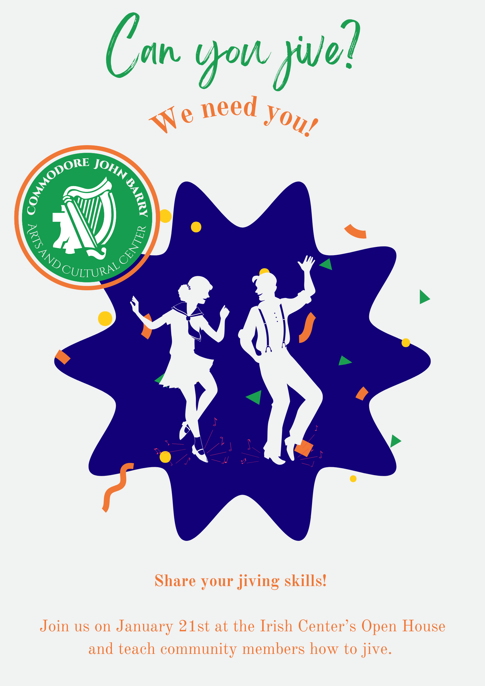 Jiving in January – Commodore John Barry Arts and Cultural Center